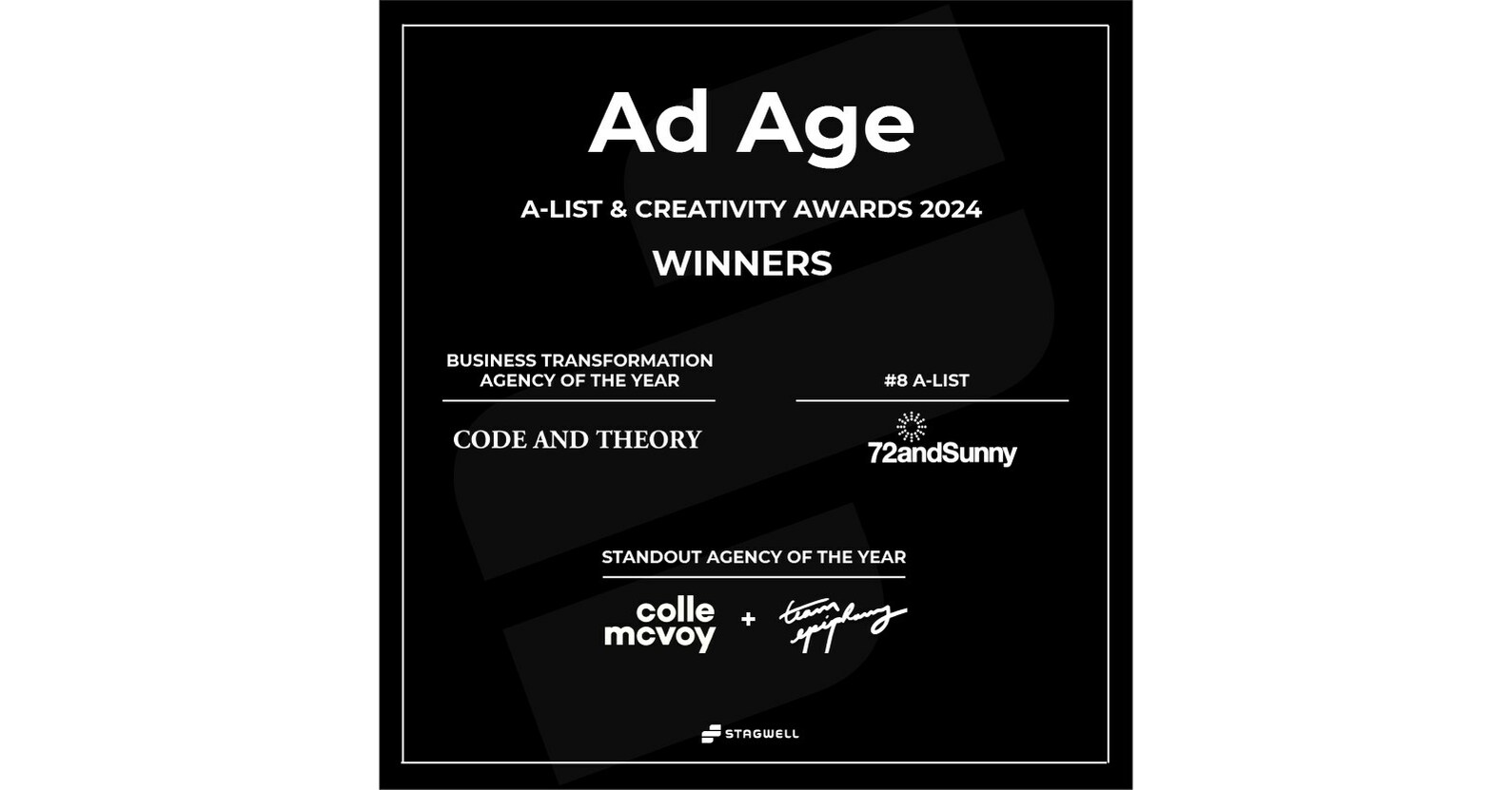 Four Stagwell (STGW) Agencies - 72andSunny, Code and Theory, Colle ...
