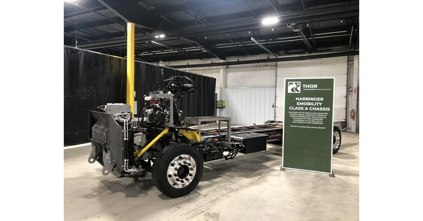 HARBINGER MOTORS DELIVERS FIRST ELECTRIC CHASSIS TO THOR INDUSTRIES