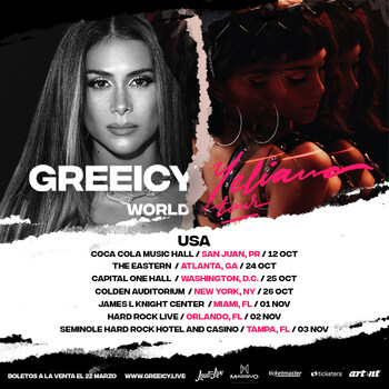 GREEICY ANNOUNCES HER WORLD TOUR IN THE US "GREEICY YELIANA"