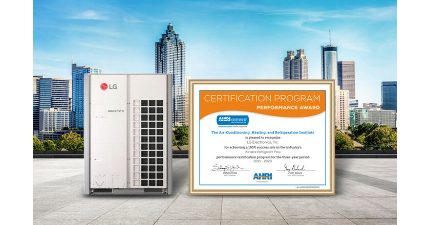 LG RECEIVES AHRI PERFORMANCE AWARD FOR SEVENTH CONSECUTIVE YEAR