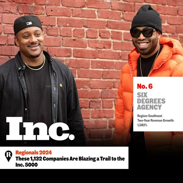 Six Degrees Marketing Recognized on the 2024 Inc. 5000 Regionals List
