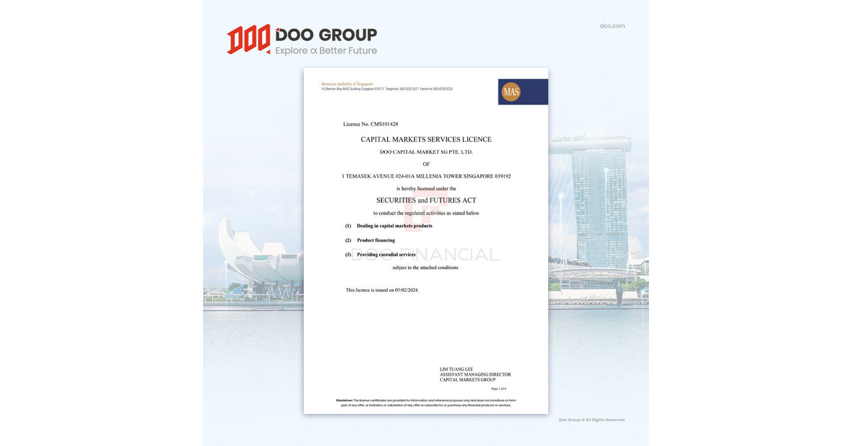 Entity under Doo Financial Granted Capital Markets Services (CMS ...