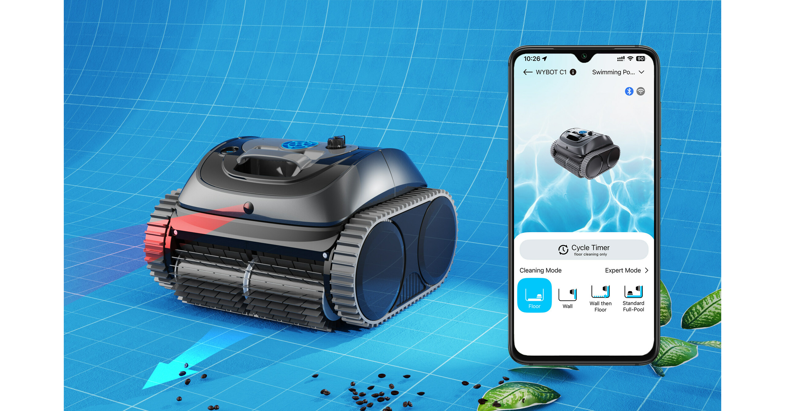 WYBOTICS Release the WYBOT C1 Cordless Robotic Pool Cleaner