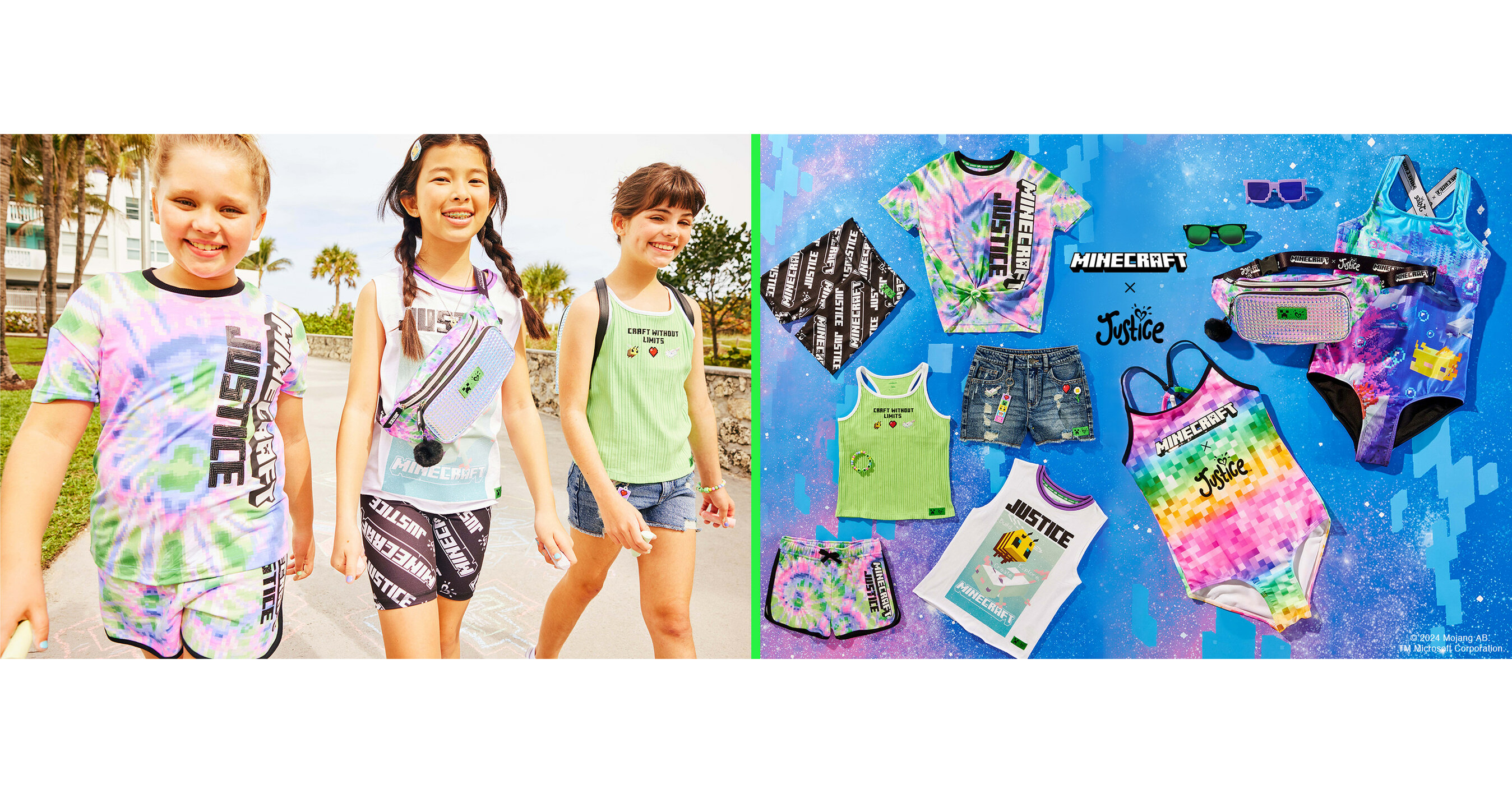 Justice x Minecraft Pixel-Perfect Fashion Collection, Only at Walmart