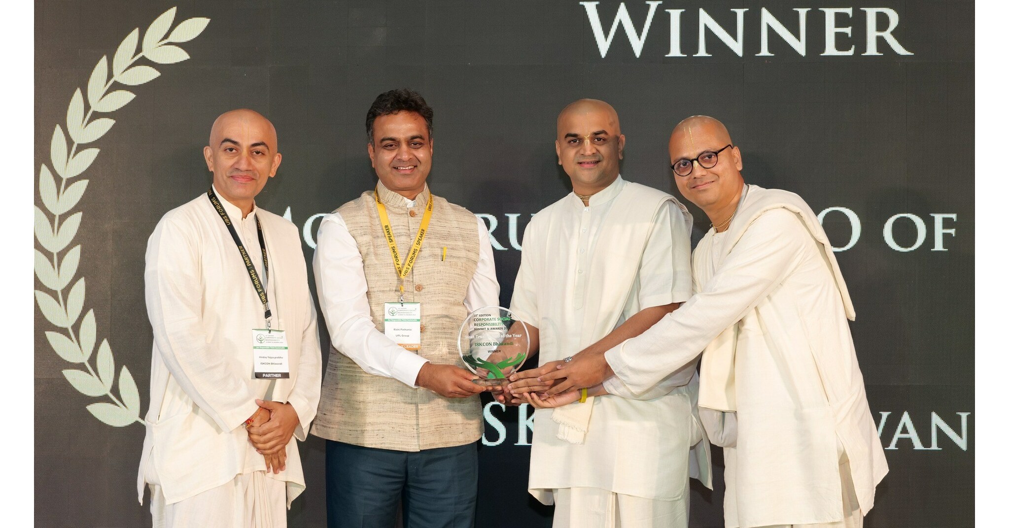 ISKCON Bhiwandi wins the Most Trusted NGO of the Year Award at the 10th ...