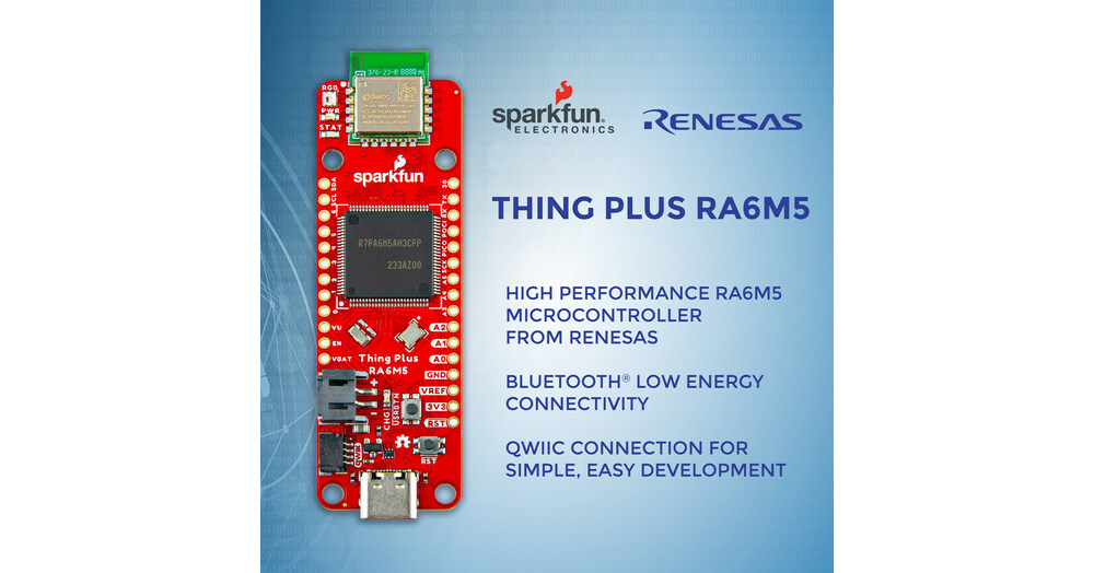 SparkFun Electronics And Renesas Launch Thing Plus - RA6M5: A Developer Board For Prototyping ...