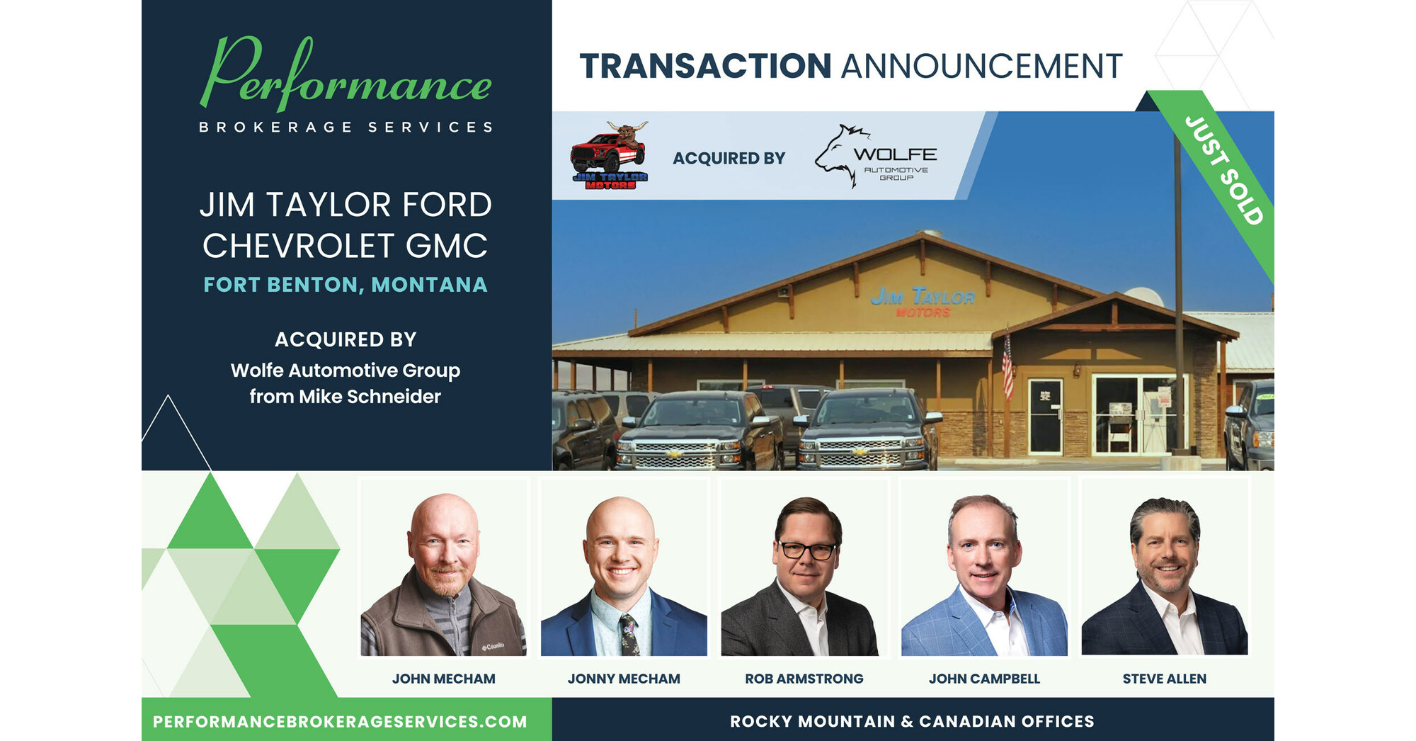 Performance Brokerage Services Advises on the Sale of Jim Taylor Motors ...