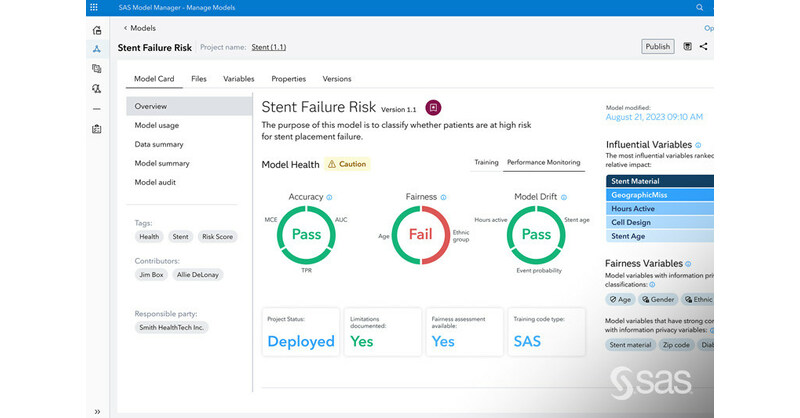 SAS adds to its trustworthy AI offerings with model cards and AI ...