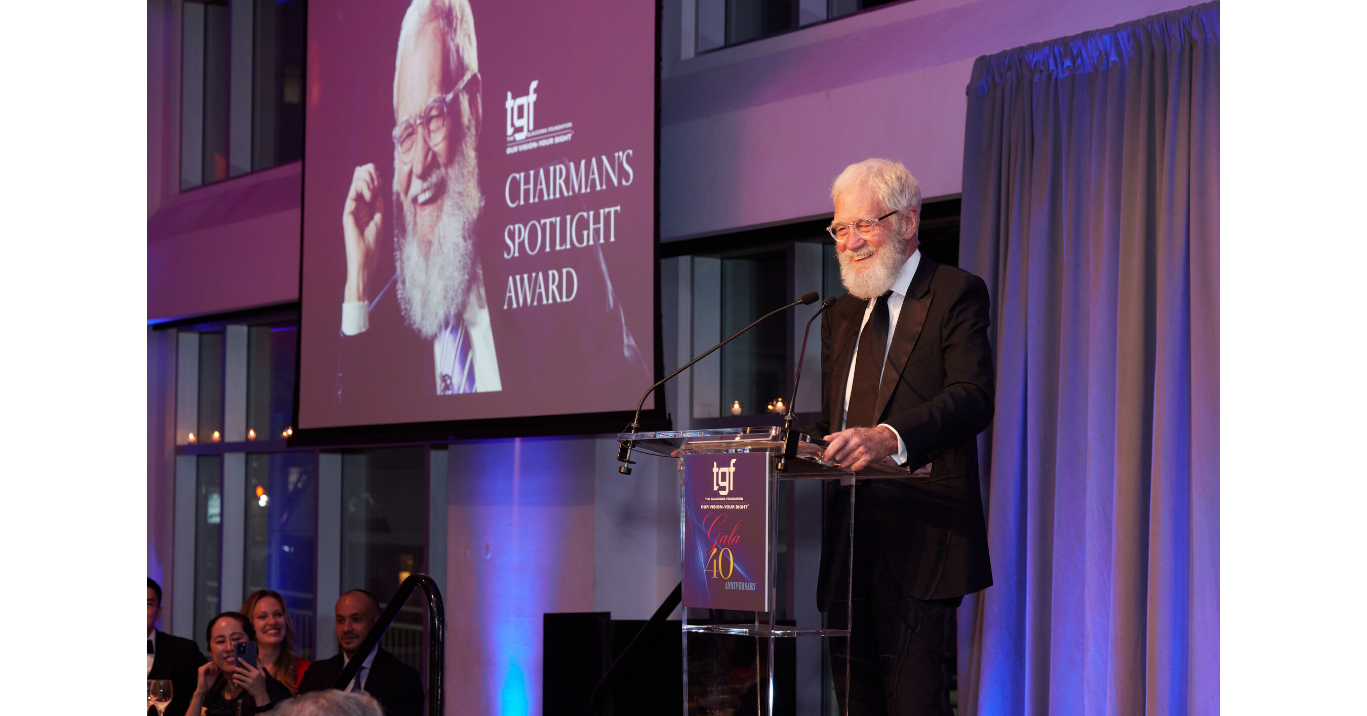DAVID LETTERMAN RECEIVES GLAUCOMA FOUNDATION'S SPOTLIGHT AWARD