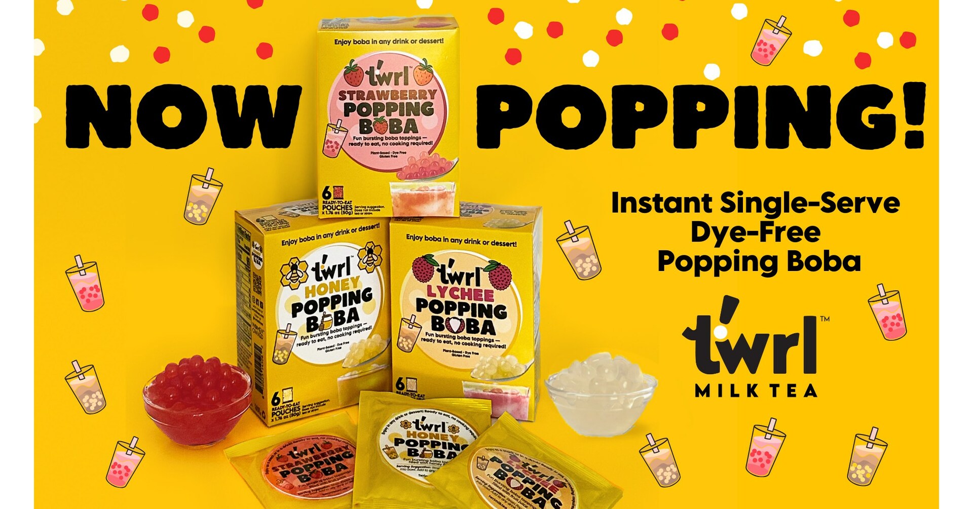 Twrl Milk Tea Launches First Single-Serve, Plant-Based Popping Boba: A ...
