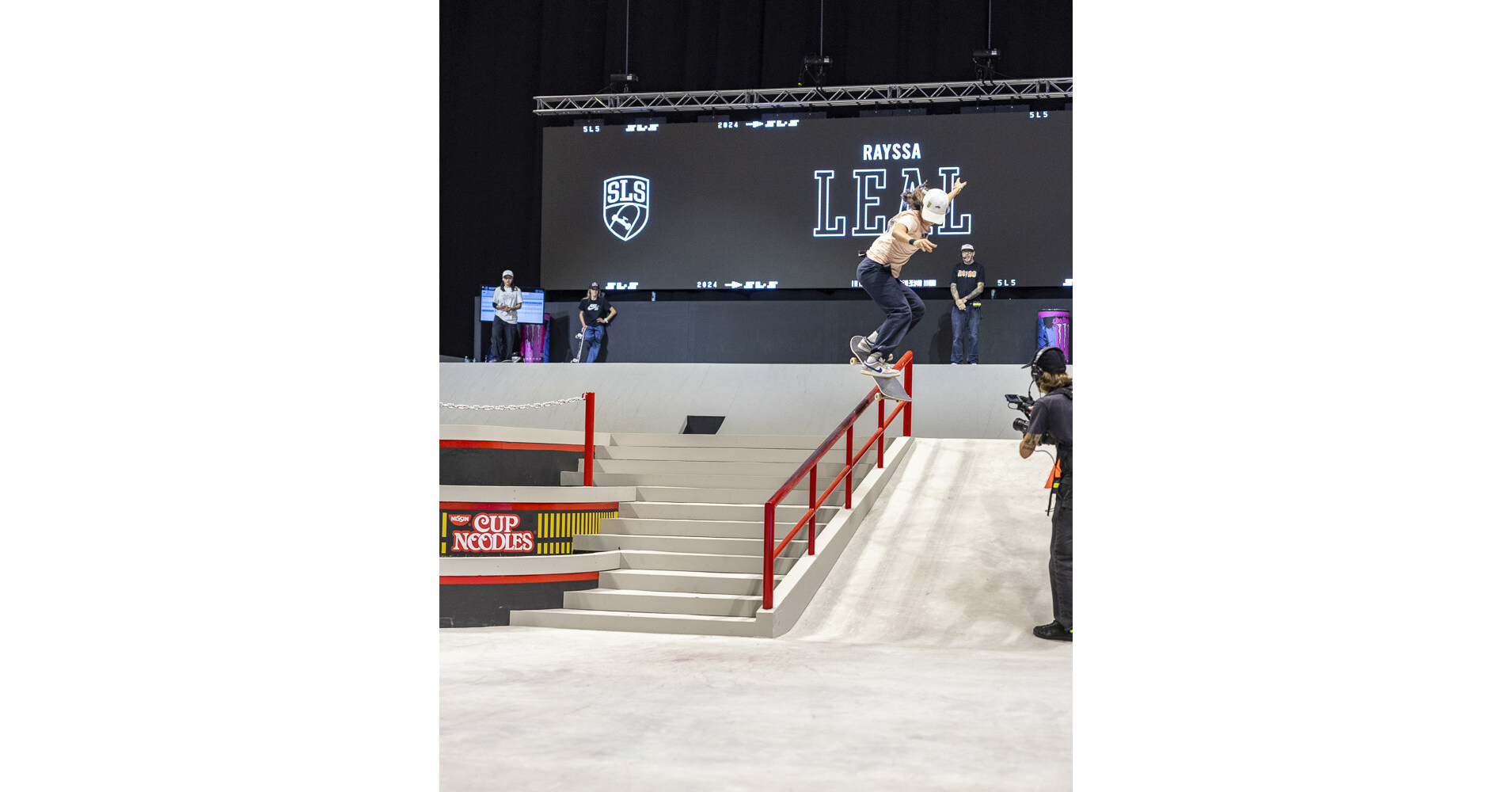Monster Energy's Rayssa Leal Takes First Place in the Women's Skateboard Street at the SLS San ...