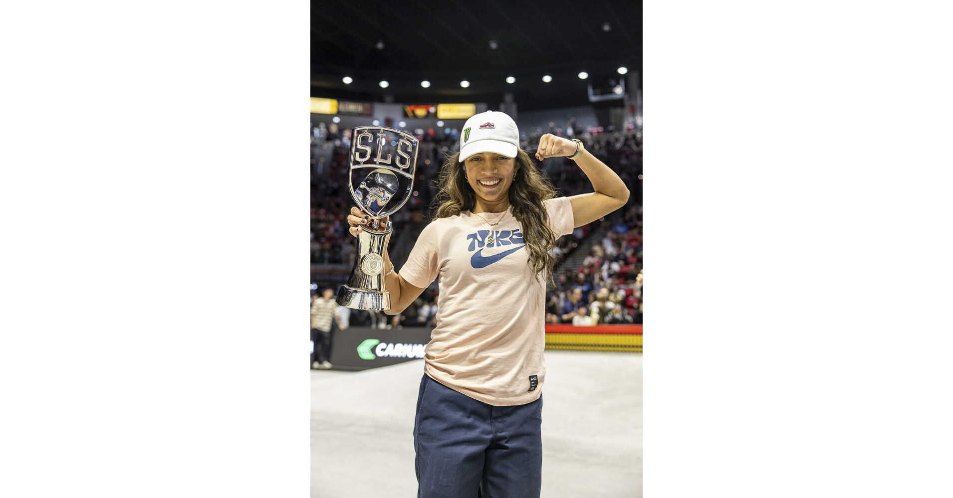 Monster Energy's Rayssa Leal Takes First Place in the Women's Skateboard Street at the SLS San ...