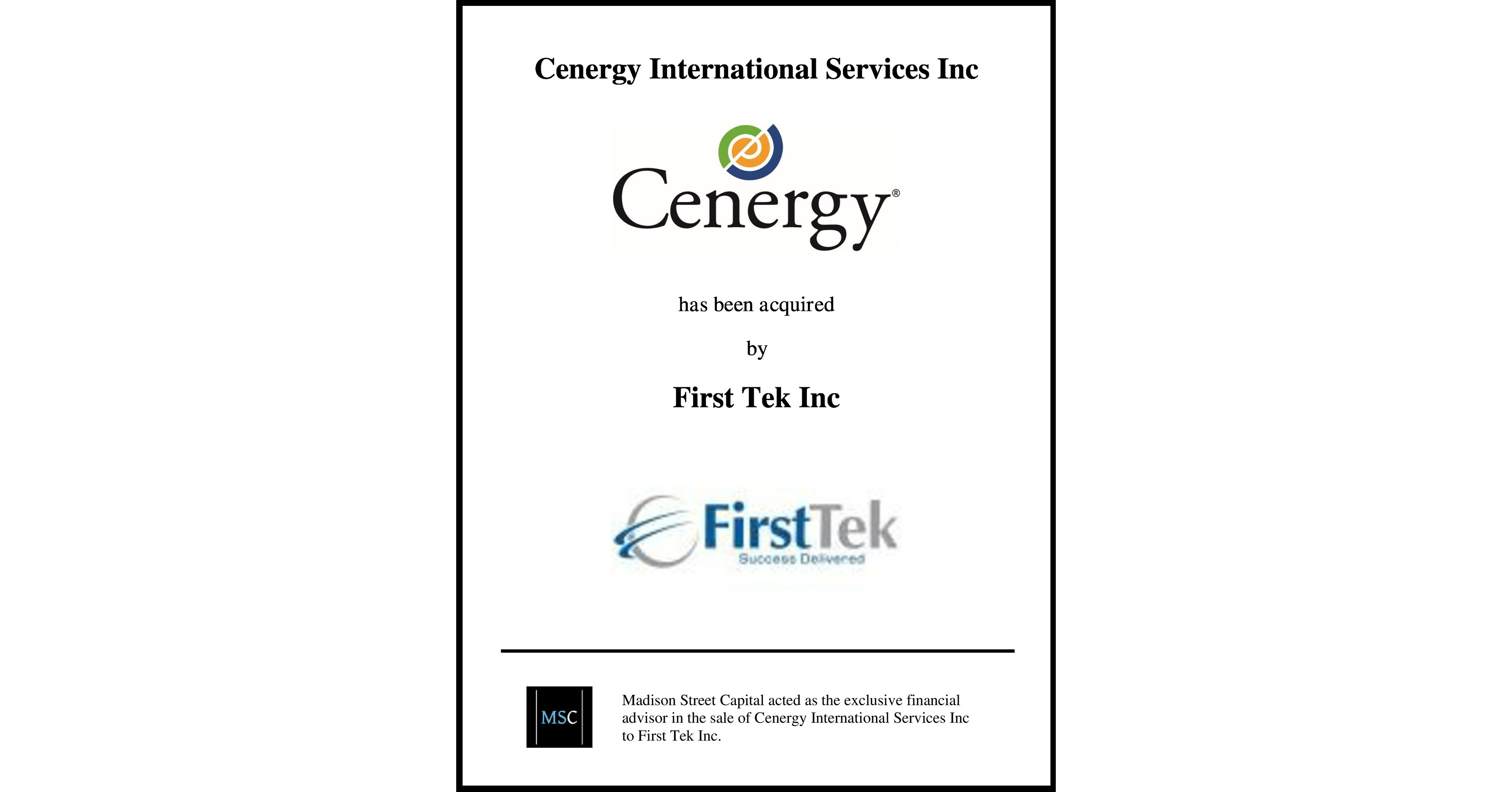 Madison Street Capital Advised Cenergy International Services, Inc. on ...