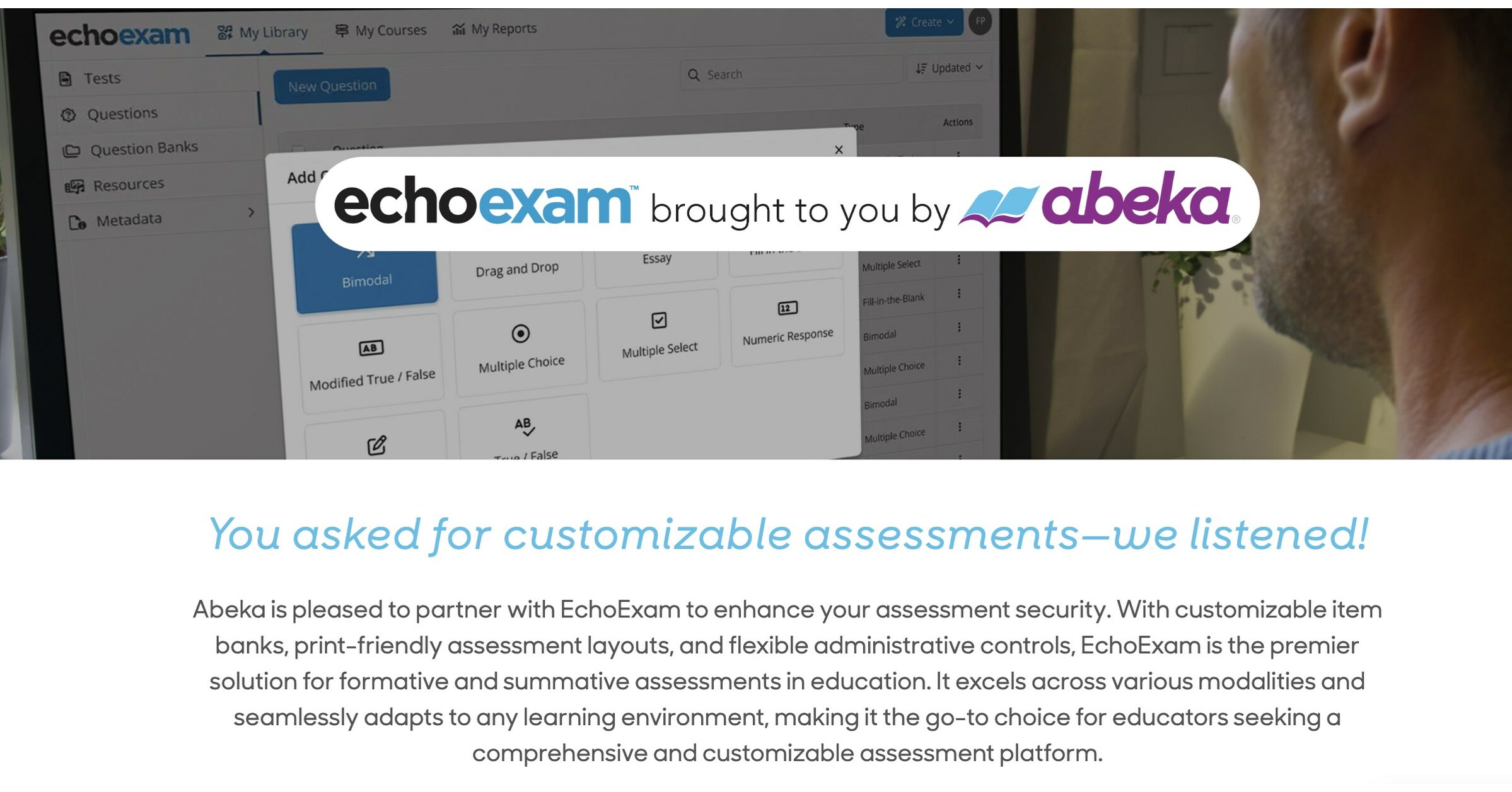 EchoExam™ Announces Abeka New Publishing Partner