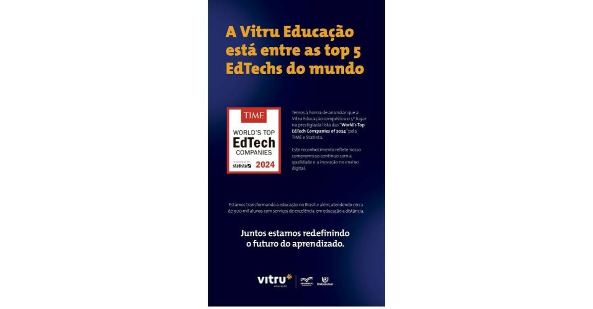 Vitru Educação está entre as melhores EdTechs do mundo em 2024
