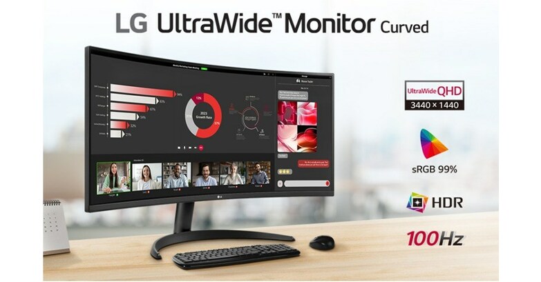 Novo Monitor LG UltraWide™ Curvo 34" permite maior produtividade