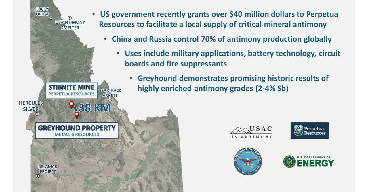 CRITICAL MINERAL POTENTIAL IDENTIFIED AT GREYHOUND PROPERTY, IDAHO, USA