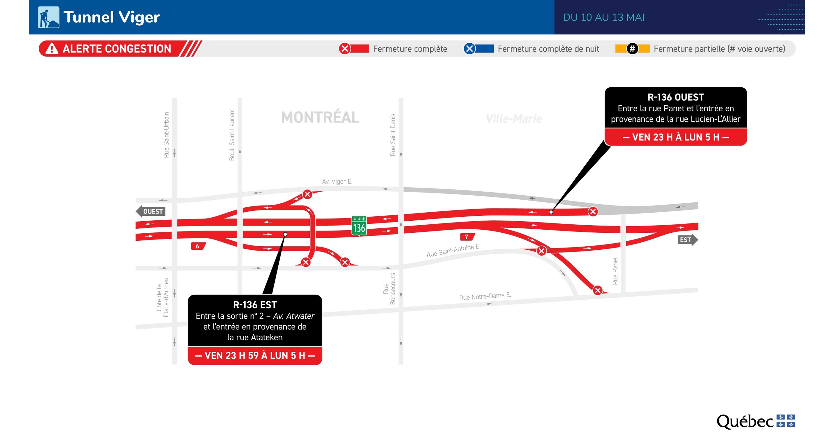 Secteurs de l'échangeur Turcot et des tunnels Ville-Marie et Viger ...