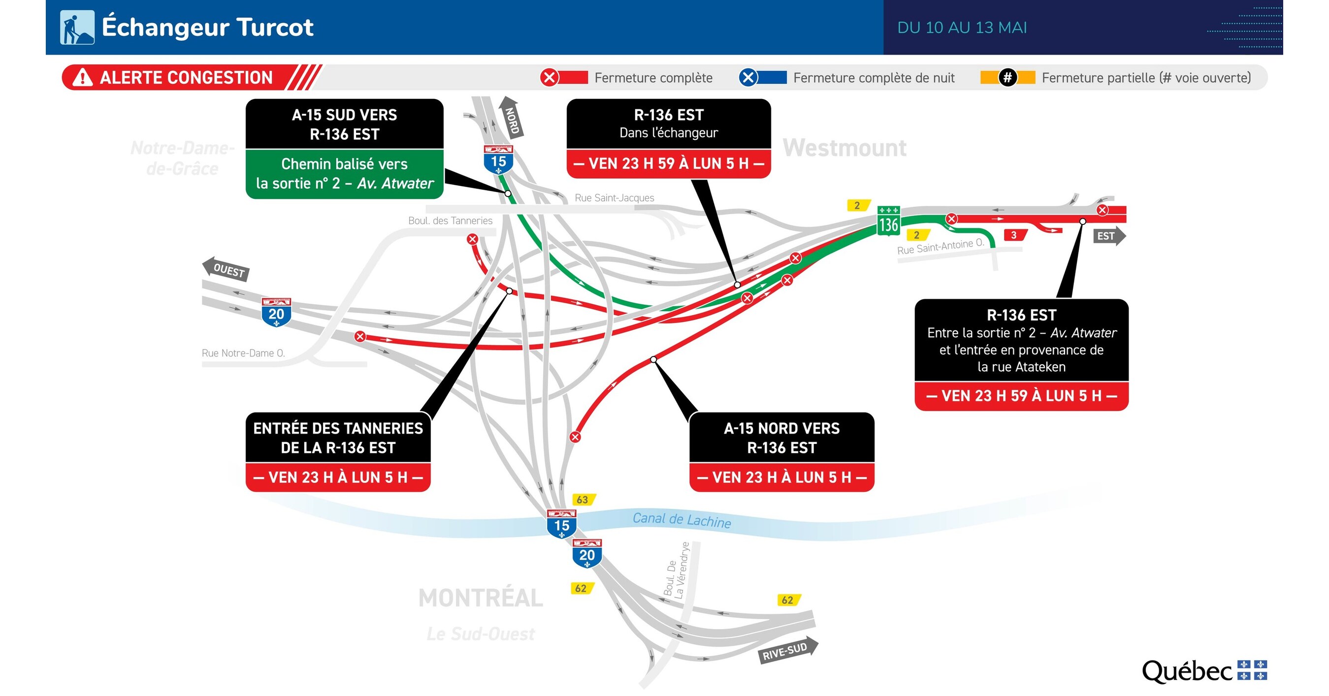 Secteurs de l'échangeur Turcot et des tunnels Ville-Marie et Viger ...