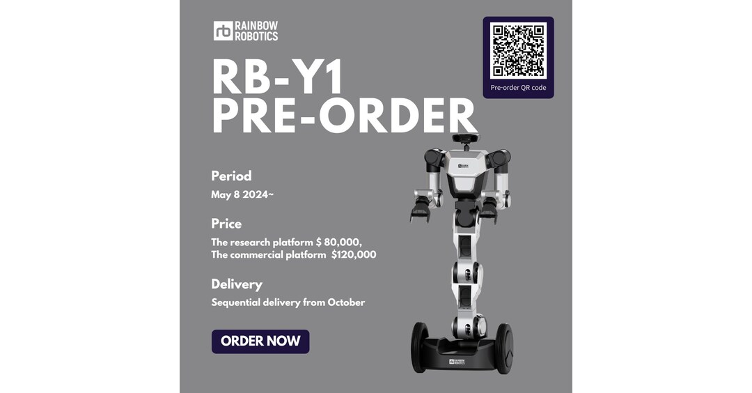 Rainbow Robotics begins pre-orders of Bimanual Mobile Manipulator RB-Y1, the world's first ...