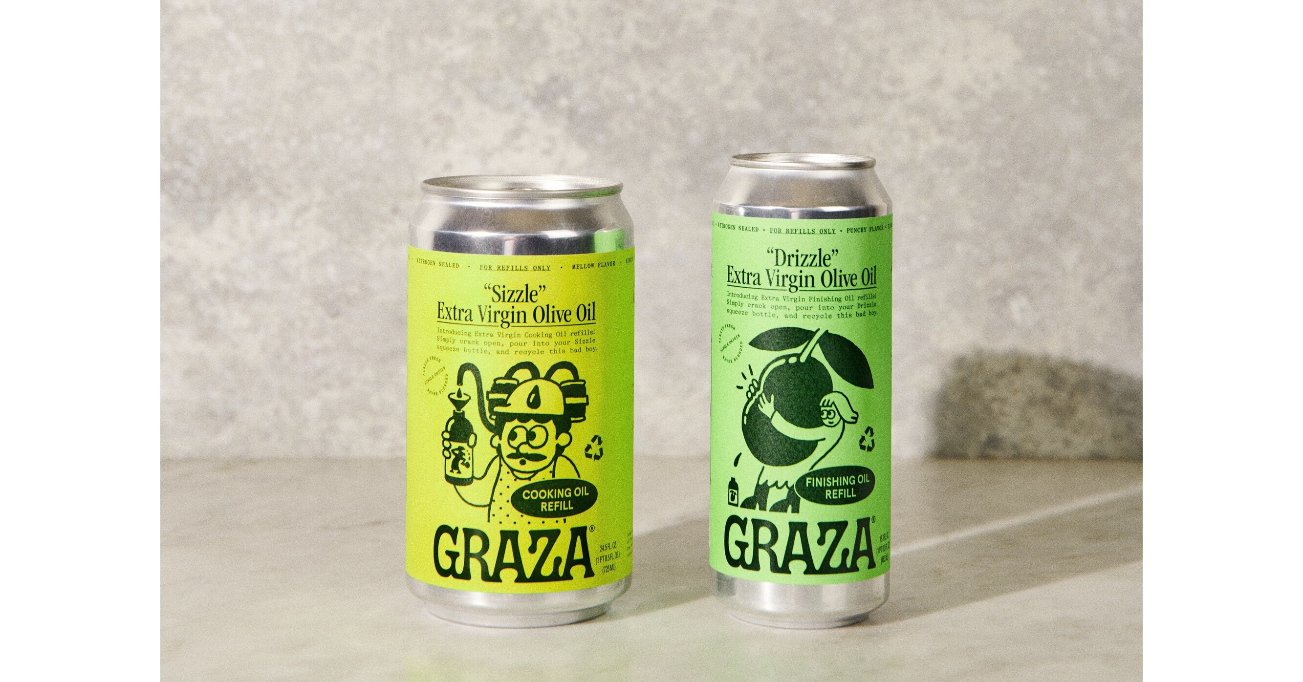 GRAZA LAUNCHES FIRST-TO-MARKET "BEER CAN" REFILLS FOR OLIVE OIL BOTTLES ...