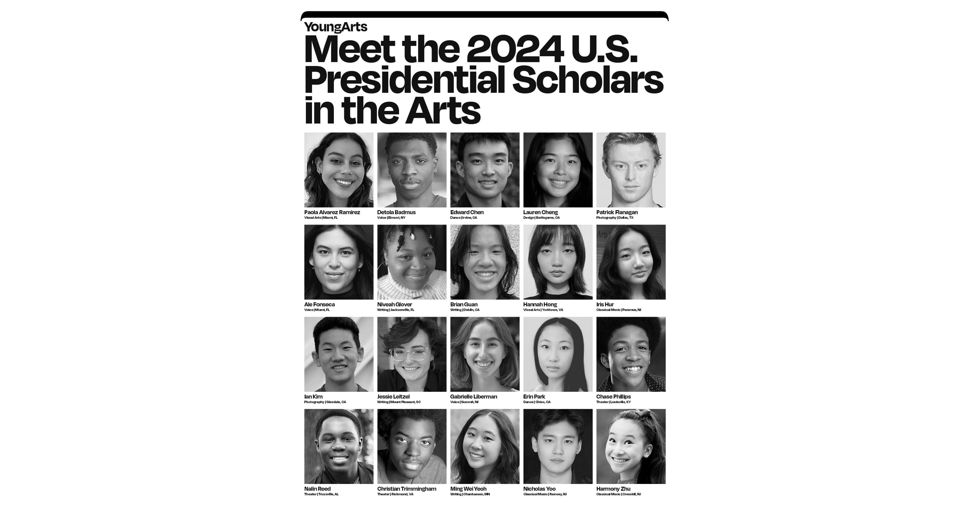 ANNOUNCING THE 2024 U.S. PRESIDENTIAL SCHOLARS IN THE ARTS