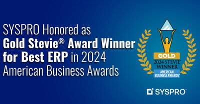 SYSPRO Honored as Gold Stevie® Award Winner for Best ERP in 2024 American Business Awards - The ...