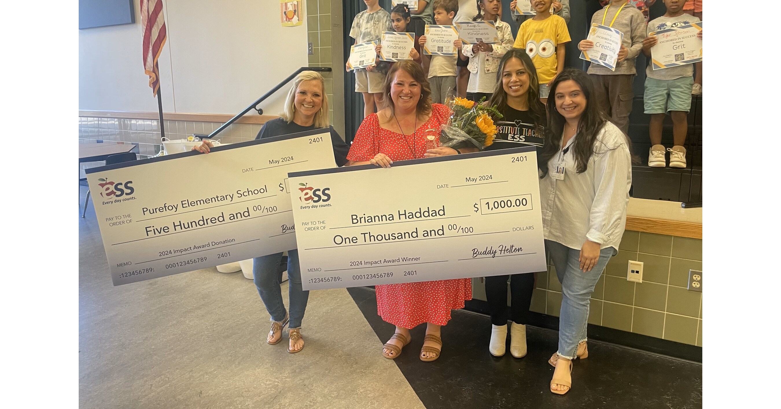 ESS Awards 2024 Substitute Teachers of the Year with Annual Impact Award