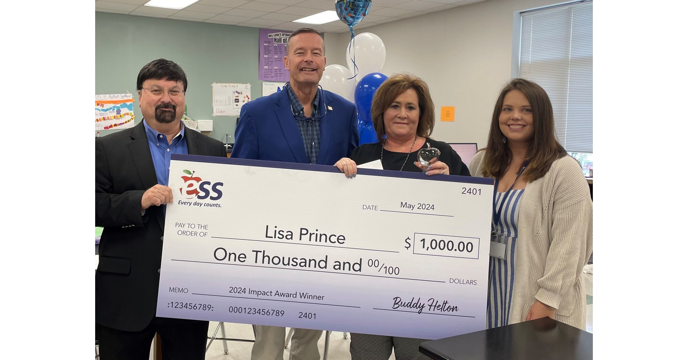 ESS Awards 2024 Substitute Teachers of the Year with Annual Impact Award