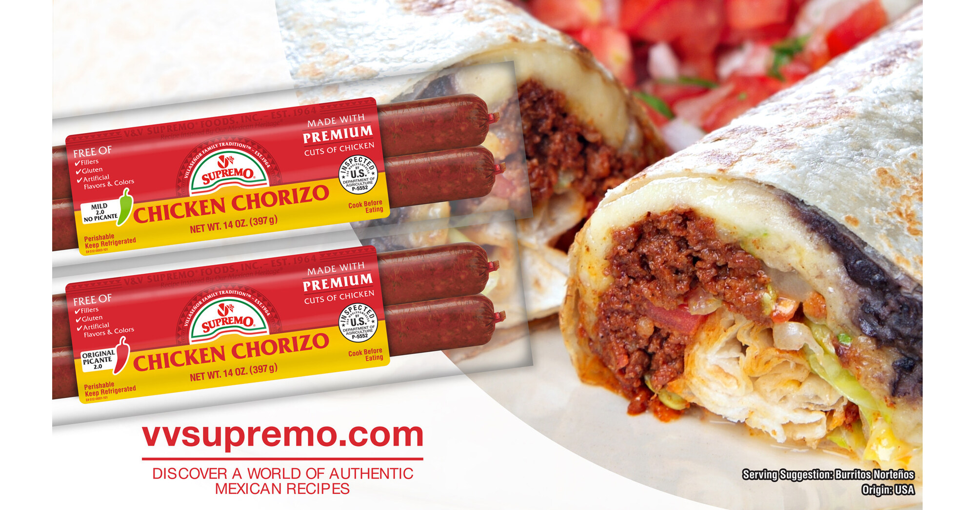 V&V Supremo Foods, Inc. Introduces Authentic Chicken Chorizo, Expanding ...
