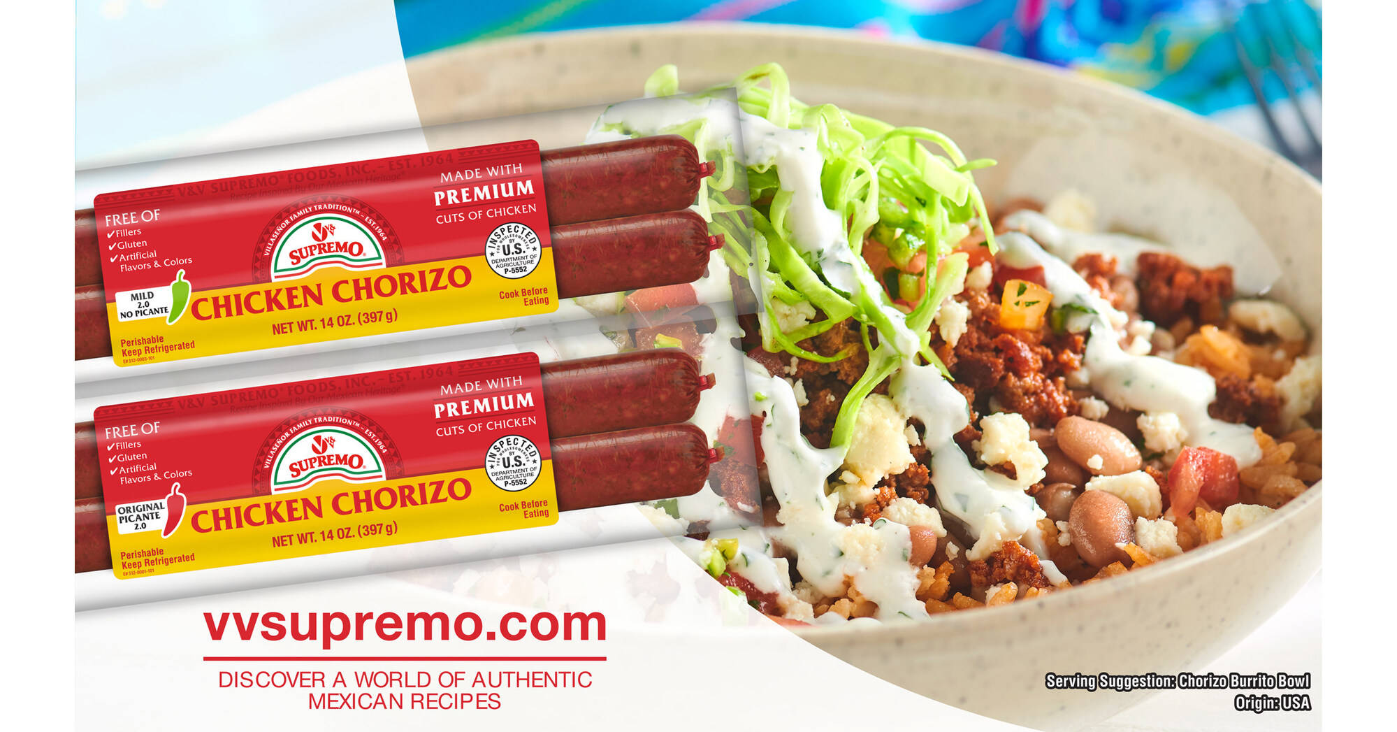 V&V Supremo Foods, Inc. presenta el auténtico chorizo de pollo ...