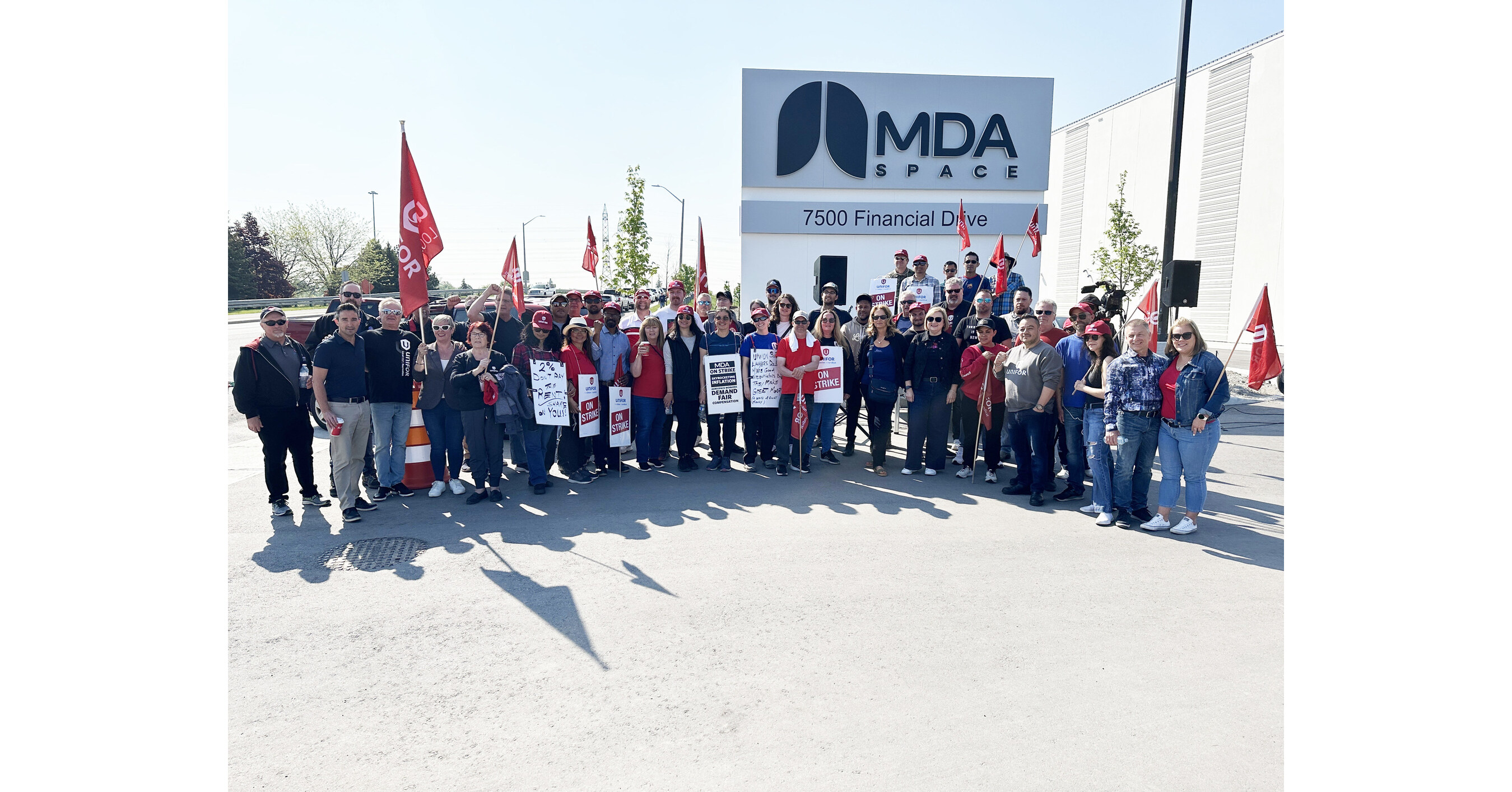 Unifor holds rally for MDA Space workers on strike