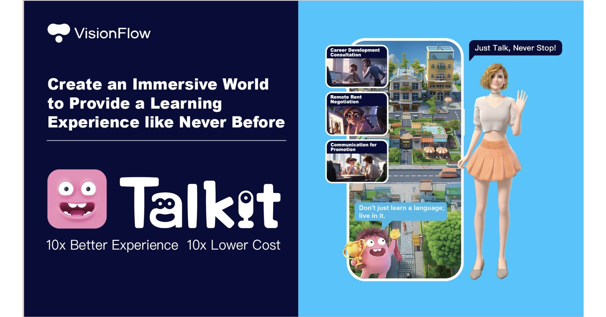 VisionFlow lanceert Talkit: een revolutie in het leren van talen in een immersieve 3D-wereld ...