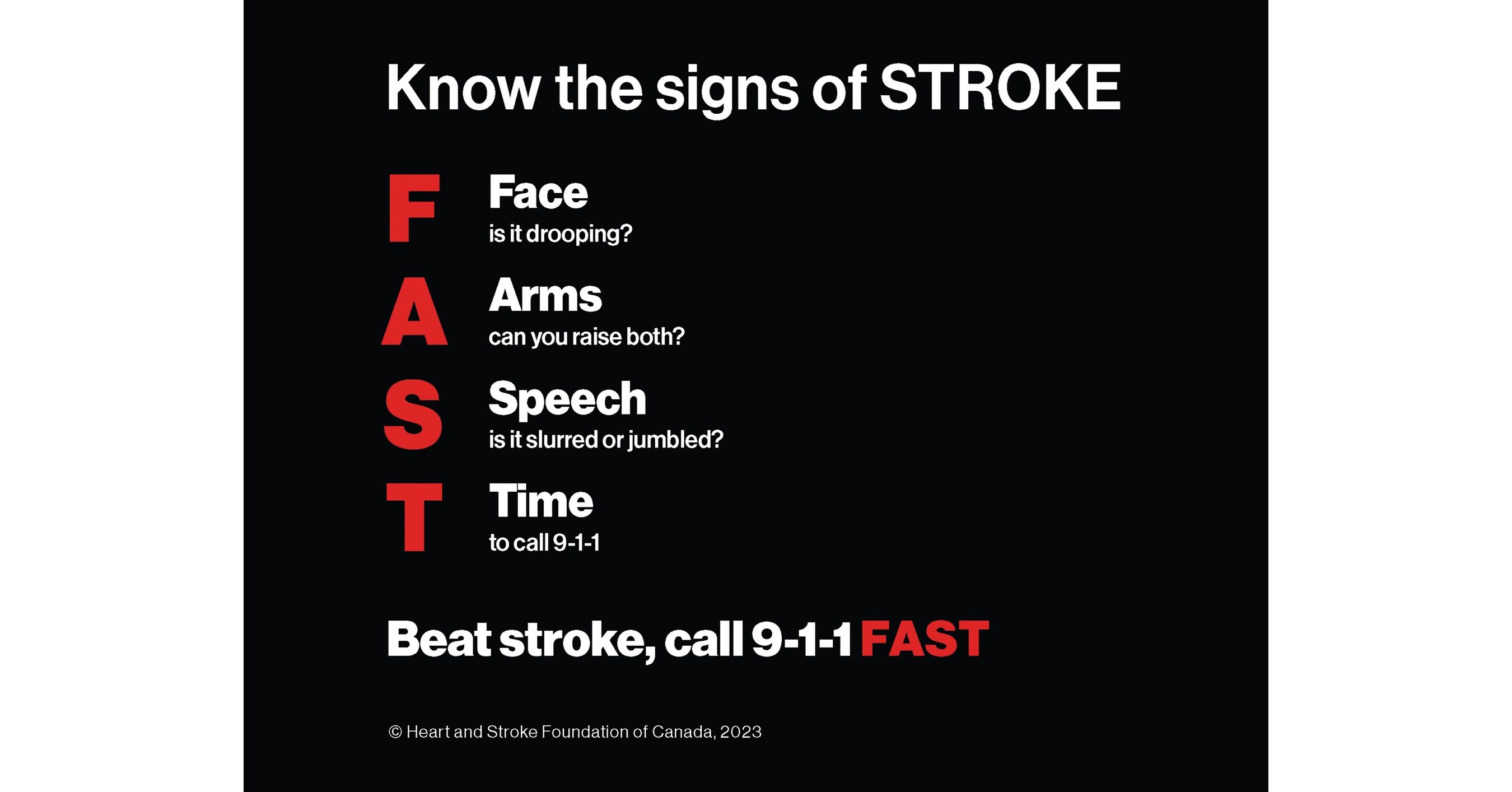 Awareness of FAST stroke signs has doubled in almost a decade in Canada