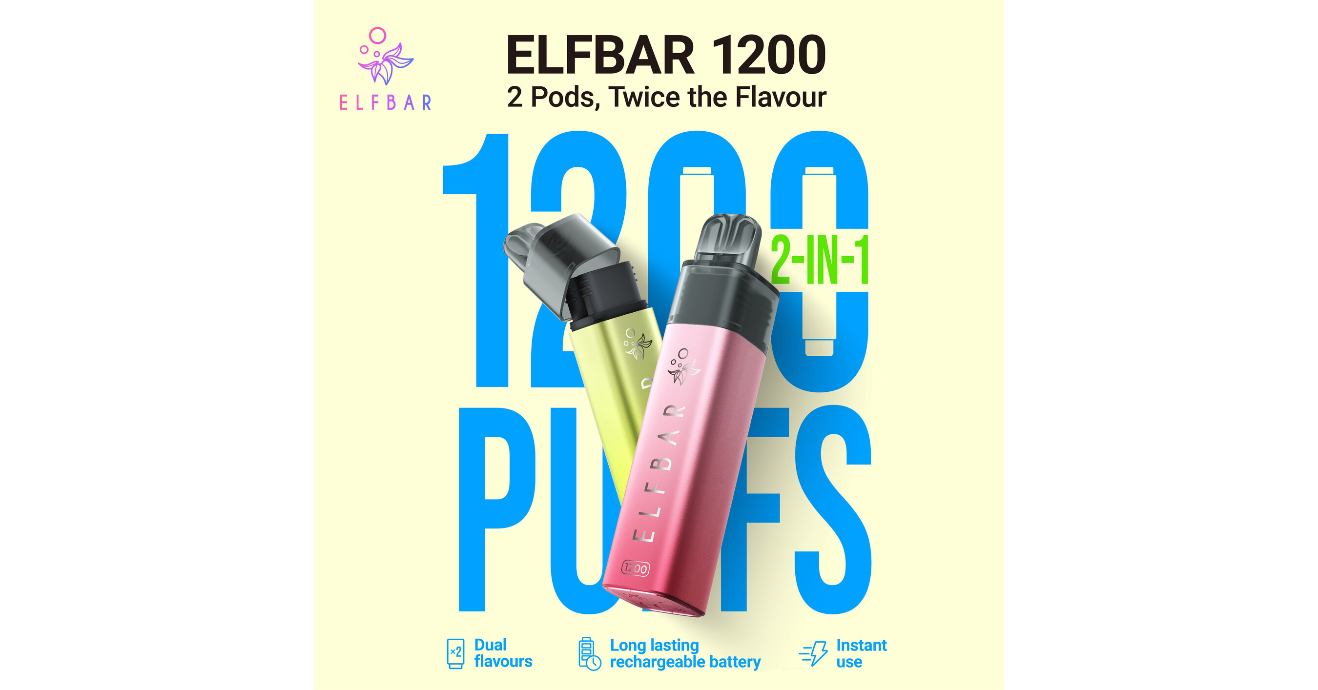 2-in-1 pod vape ELFBAR 1200 lands in the UK