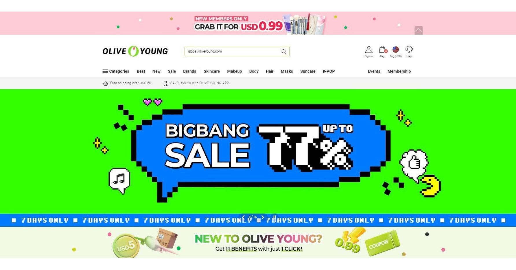 CJ Olive Young Global Mall's 'Big Bang Sale' from May 31st
