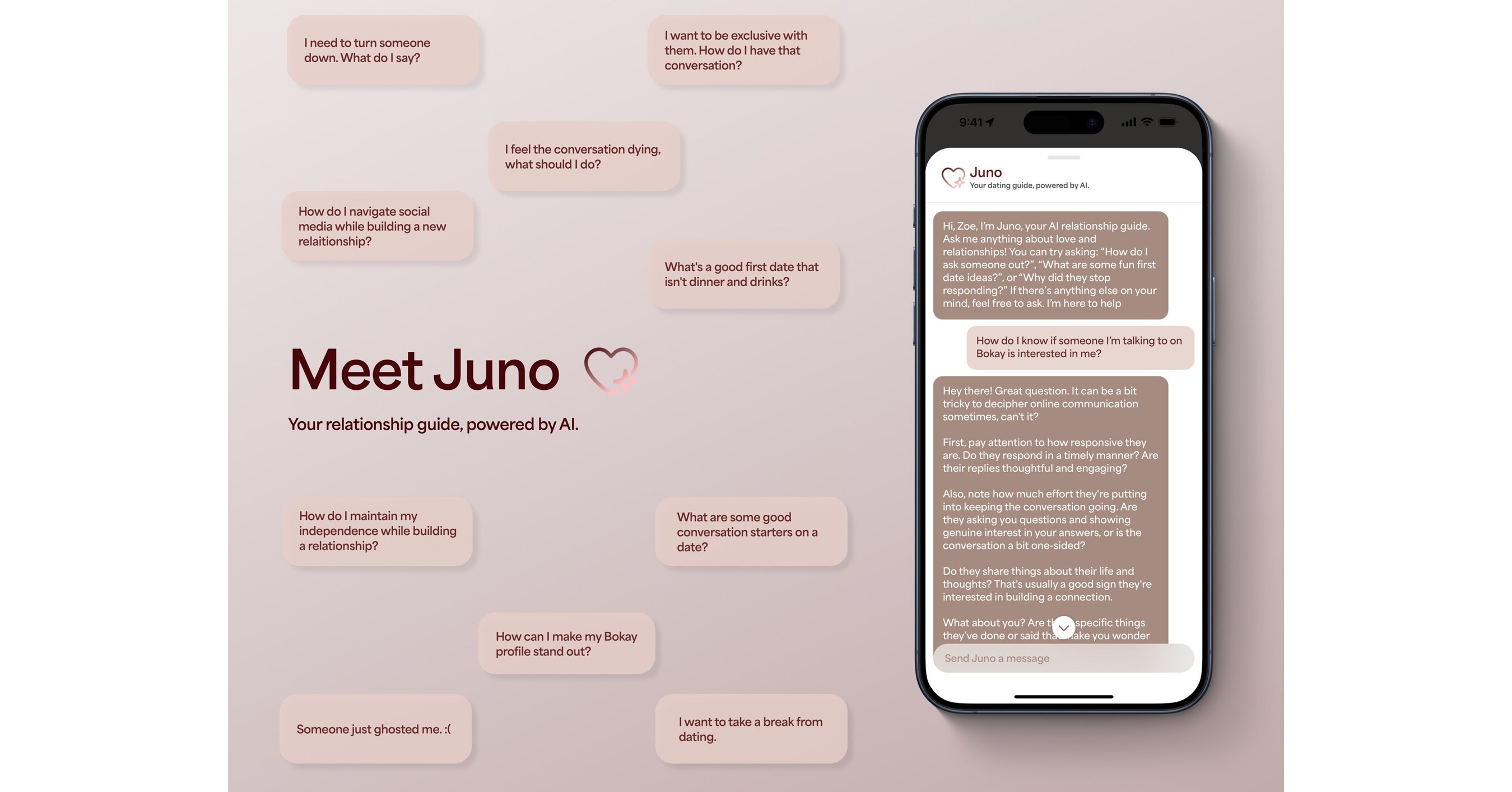 Dating App Bokay Launches First Ever Built-In Relationship Coach 'Juno'