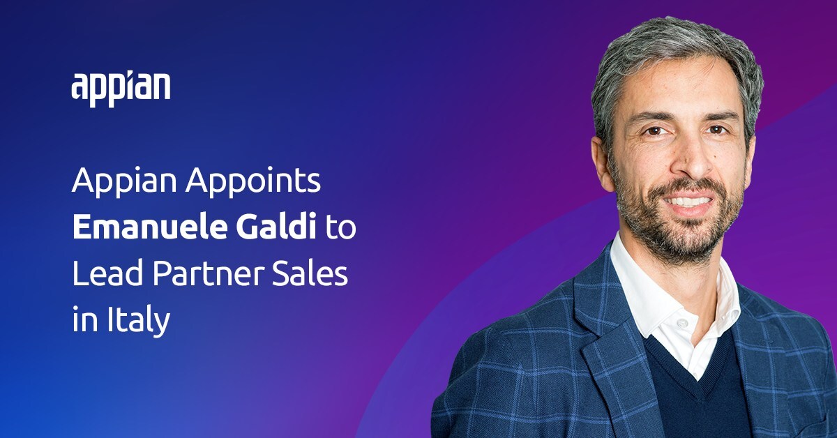 Appian Promotes Emanuele Galdi to Lead Partner Sales in Italy