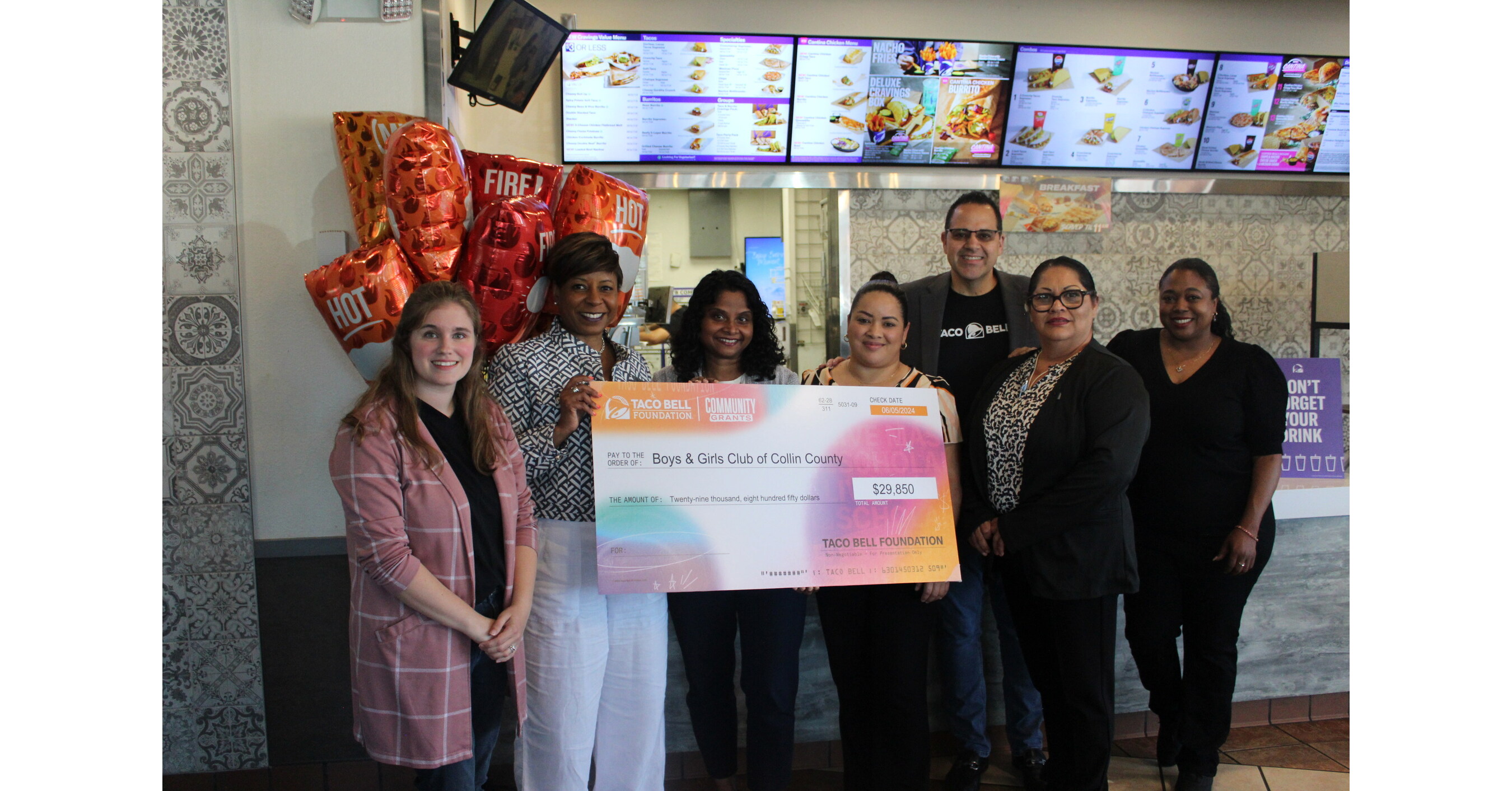 LOCAL TACO BELL FRANCHISEE AWARDED $29,850 TO FUEL COLLIN COUNTY YOUNG ...