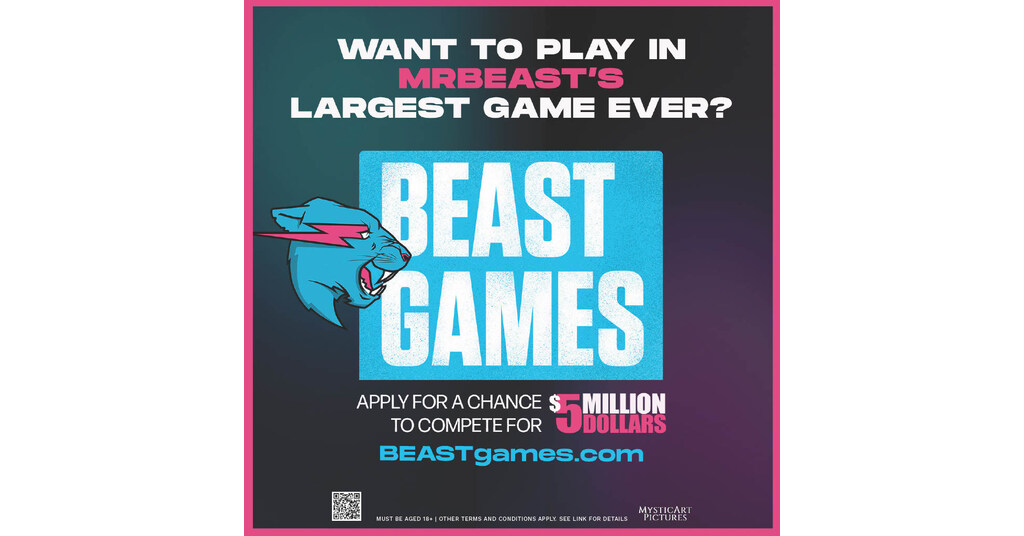 MRBEAST AND MYSTICART PICTURES ARE NOW CASTING BEAST GAMES NATIONWIDE!