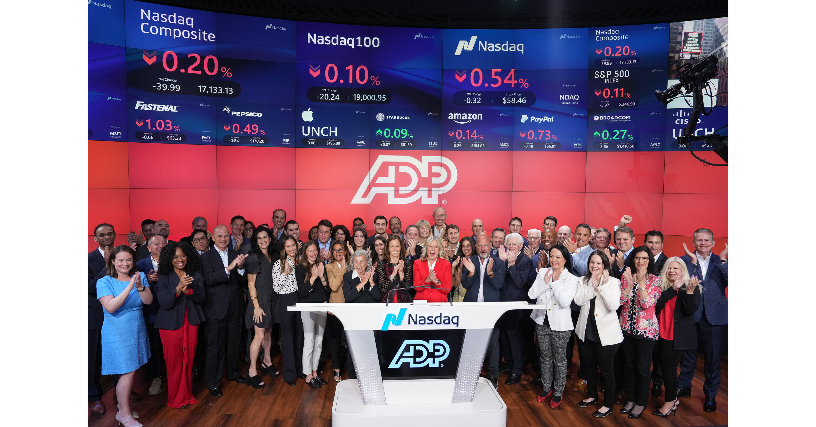 A ADP toca o sino de abertura da NASDAQ e comemora 75 anos na vanguarda ...