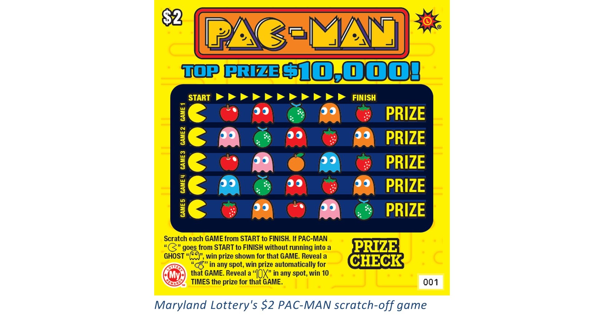 PAC-MANIA HITS MARYLAND WITH THE LAUNCH OF AN ARCADE-INSPIRED SCRATCH ...