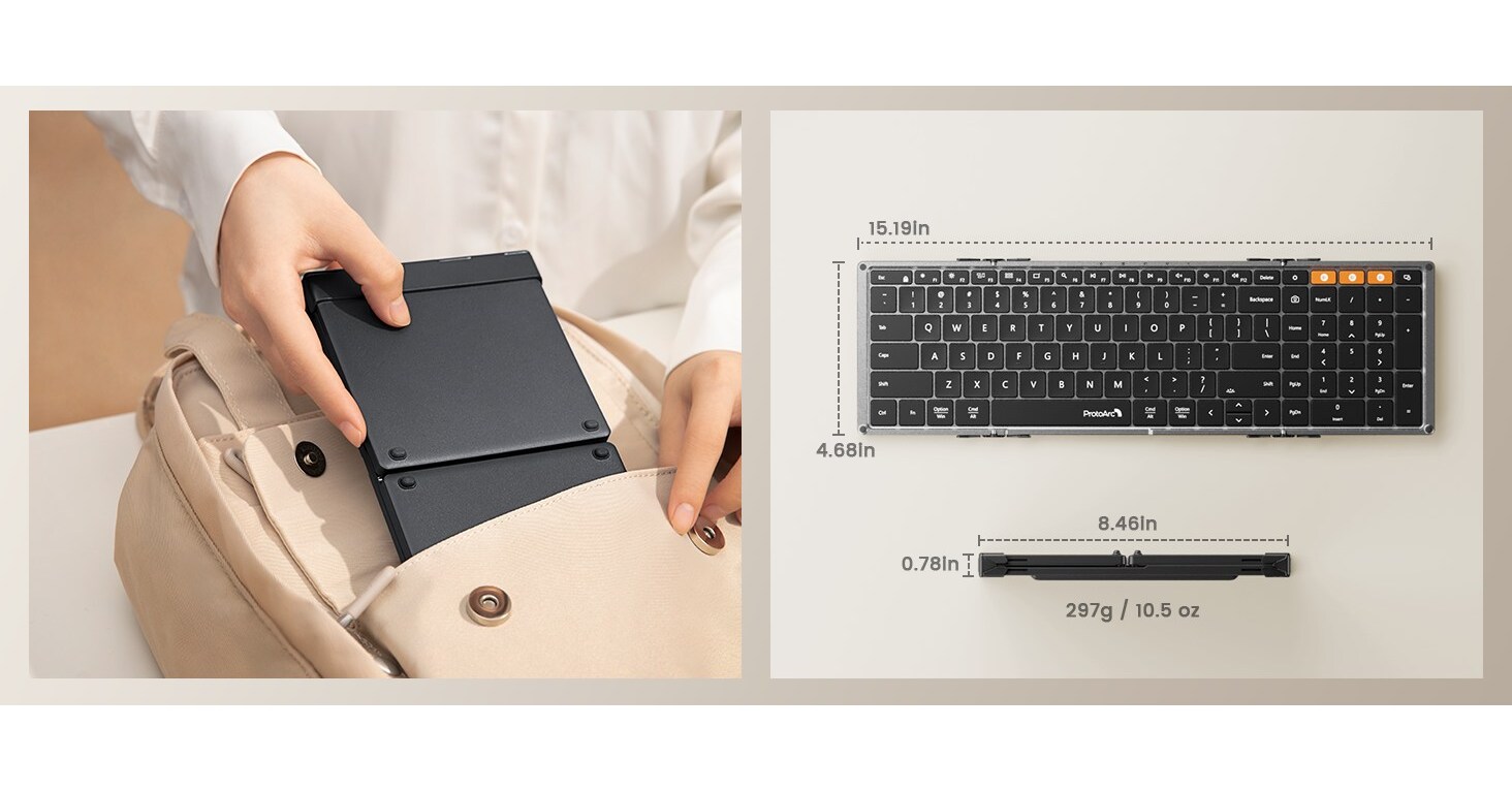 ProtoArc unveils XK01 Plus: a full-size backlit foldable keyboard for ...
