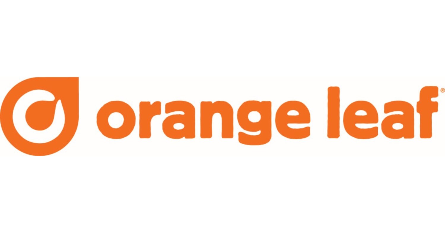 orange with leaf logo