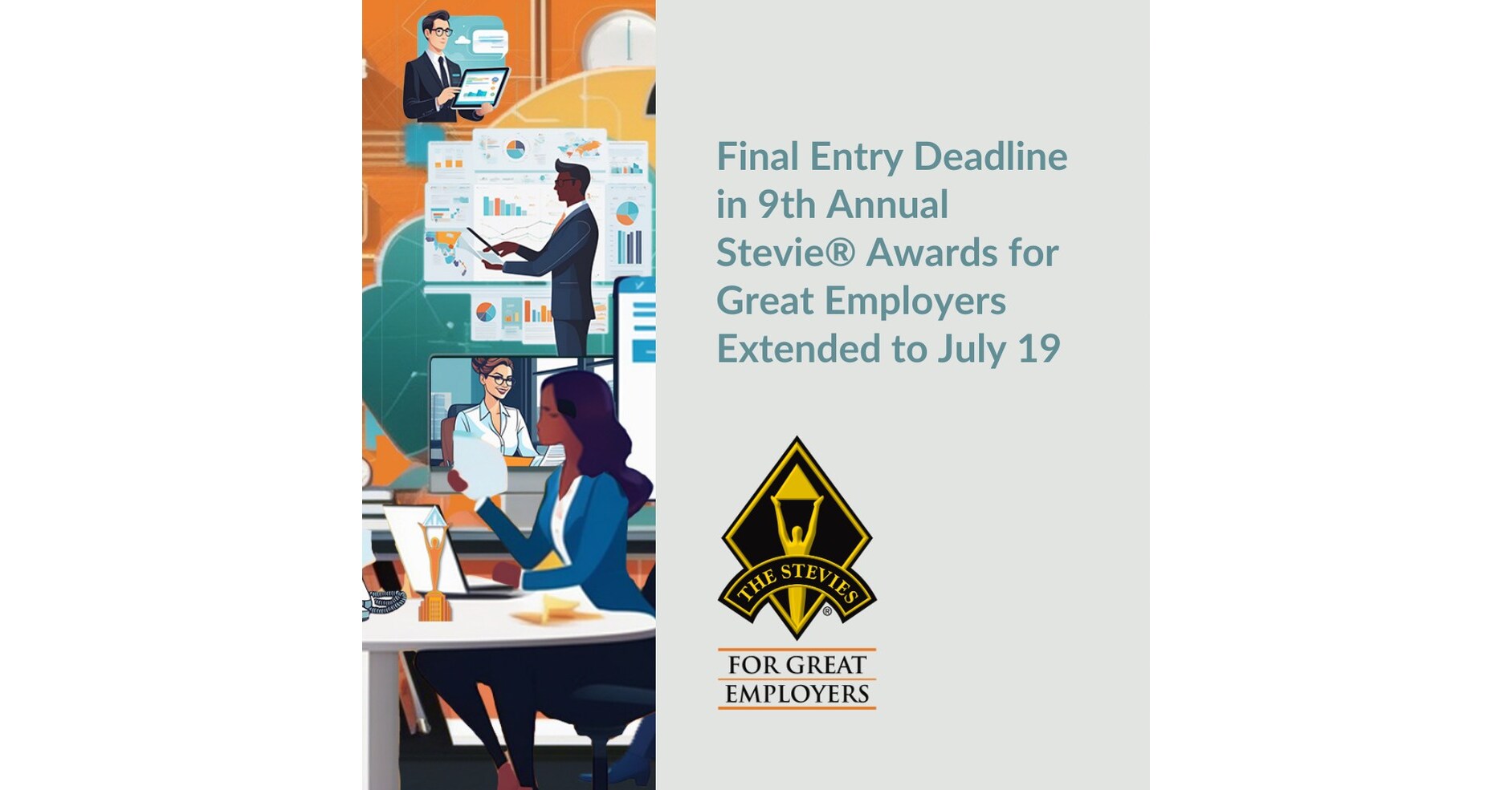 The Stevie® Awards for Great Employers Final Entry Deadline Extended to July 19