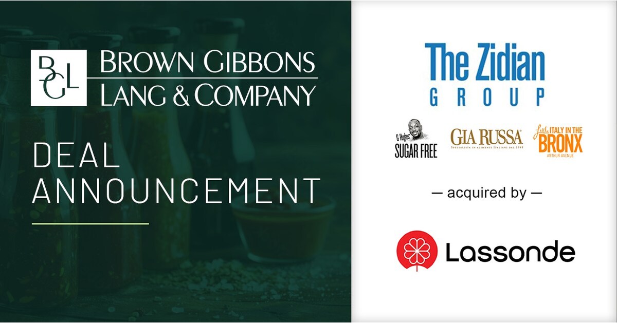 BGL Advises Specialty Food Manufacturer The Zidian Group on its ...