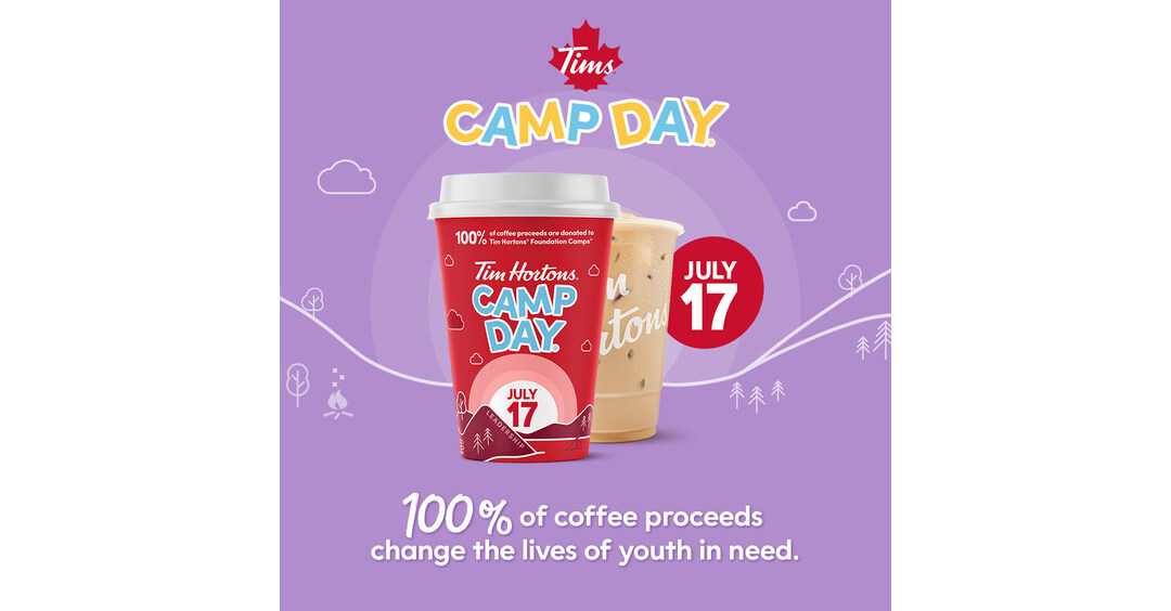 Tim Hortons Camp Day is back on July 17 with 100% of proceeds from hot ...