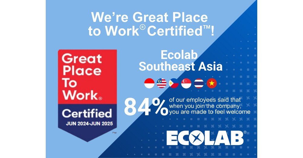ECOLAB SOUTHEAST ASIA RECEIVES PRESTIGIOUS 2024 GREAT PLACE TO WORK ...