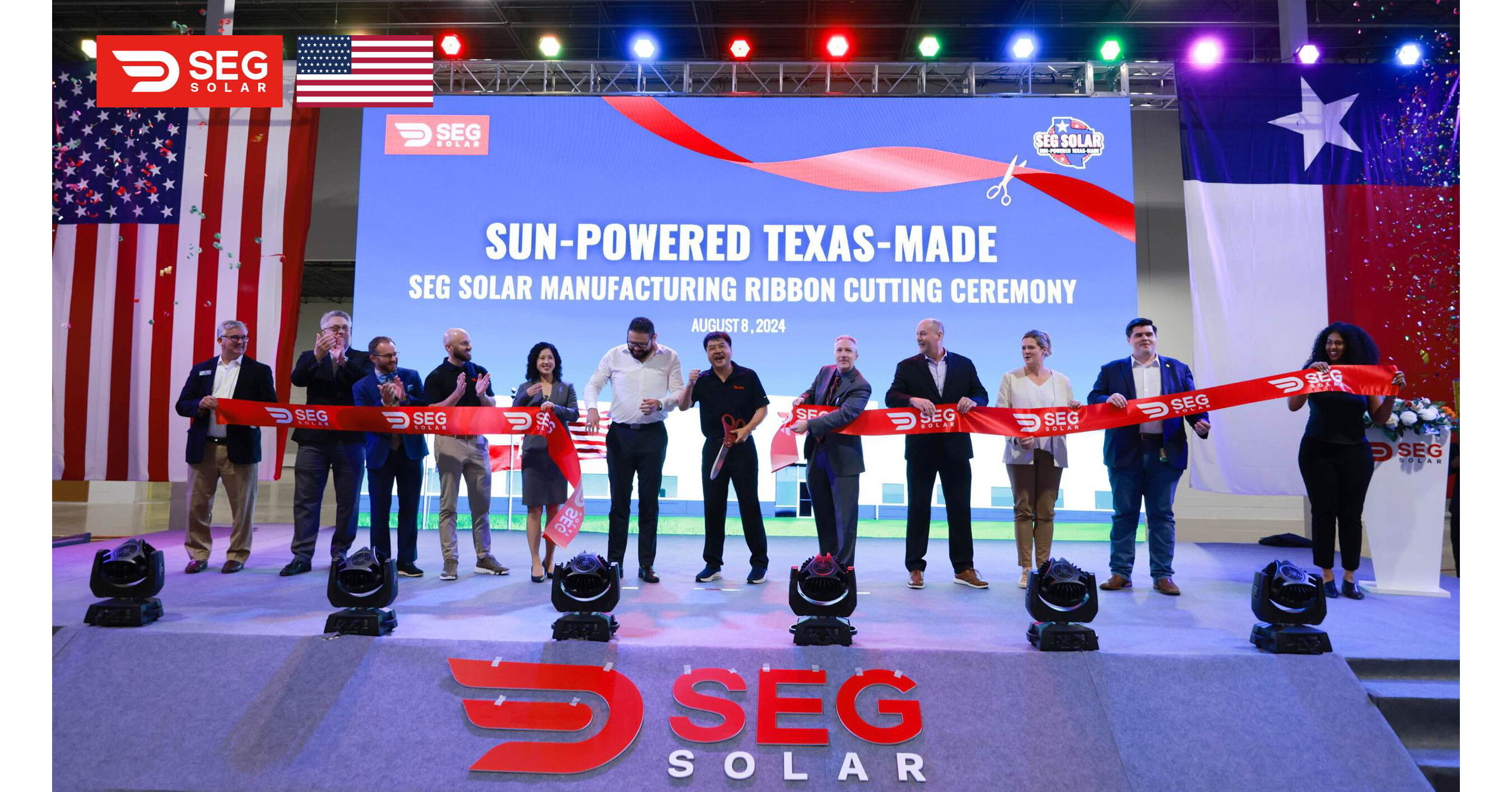 SEG Solar Inaugurates Houston Module Plant and Rolls Out First Module
