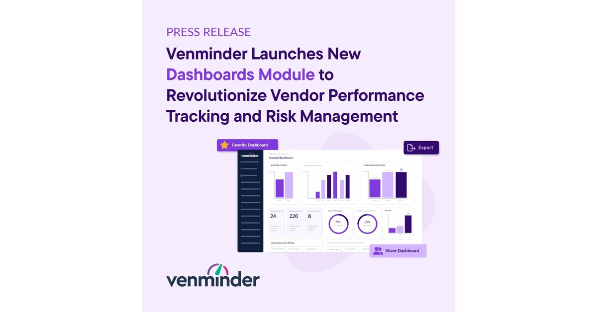 Venminder Launches New Dashboards Module to Revolutionize Vendor ...